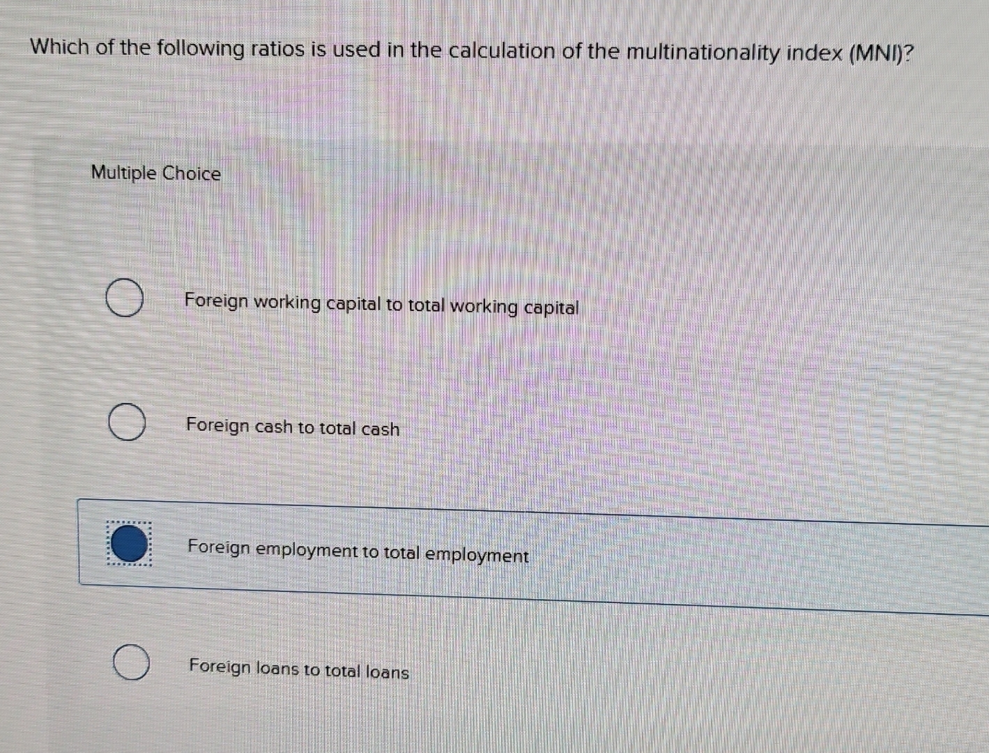 Solved Which of the following ratios is used in the | Chegg.com