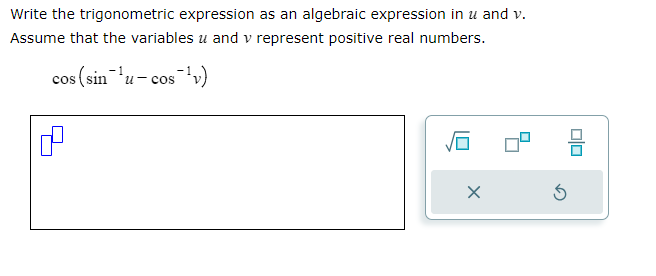 Solved Write the trigonometric expression as an algebraic | Chegg.com
