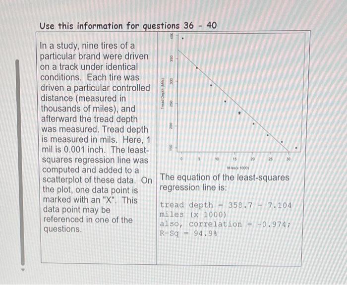 Solved Use this information for questions 36−40 In a study, | Chegg.com