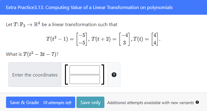 Solved Extra Practice3.13. ﻿Computing Value of a Linear | Chegg.com