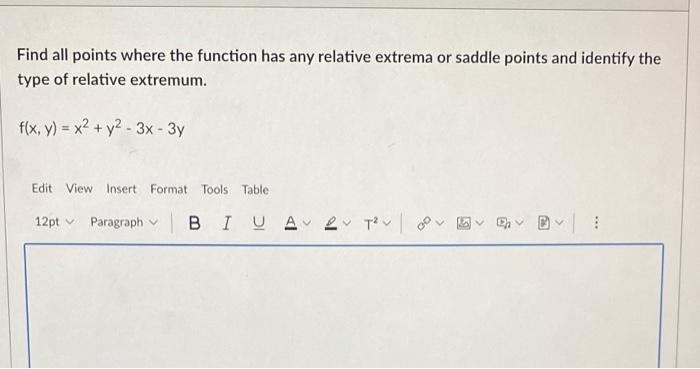Solved Find all points where the function has any relative | Chegg.com