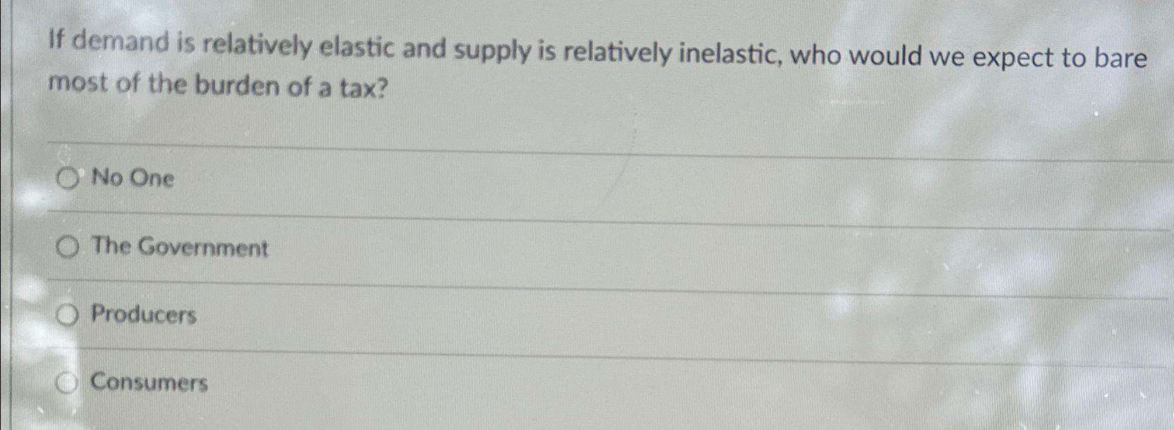 Solved If demand is relatively elastic and supply is | Chegg.com