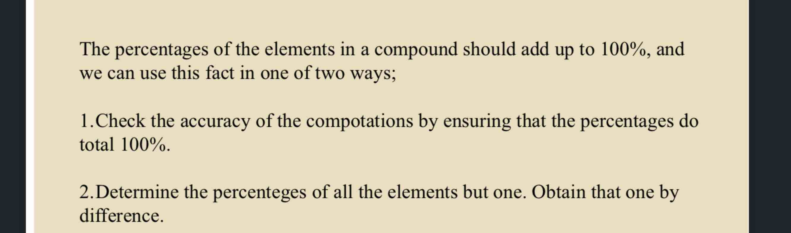 High Quality SOLUTION The percentages of ﻿the elements in ﻿a compound | Chegg.com