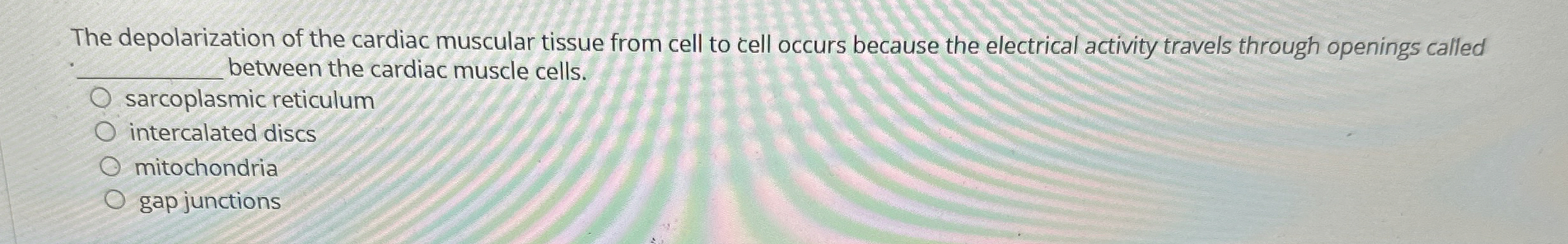 Solved The depolarization of the cardiac muscular tissue | Chegg.com