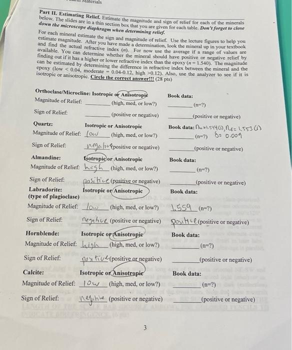 Solved Part II. Estimating Relief. Estimate the magnitude | Chegg.com