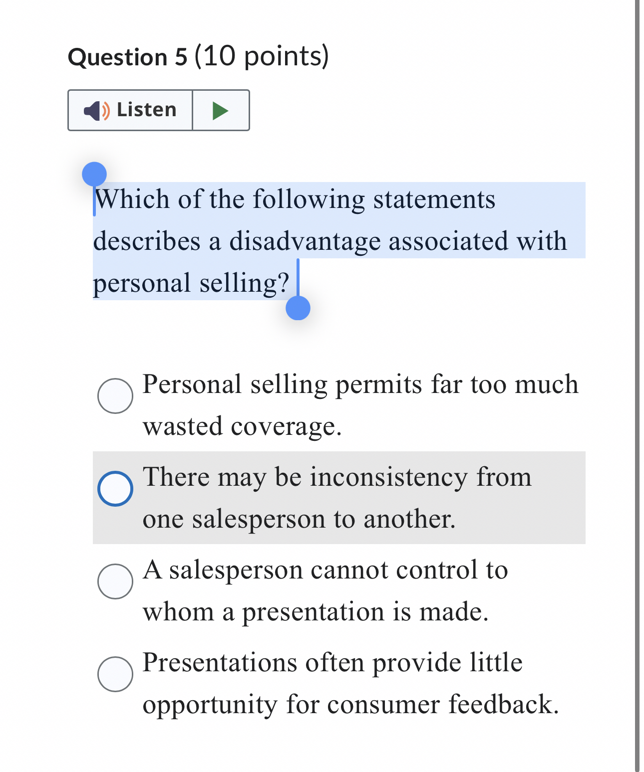 Solved Question 5 (10 ﻿points)Which of the following | Chegg.com