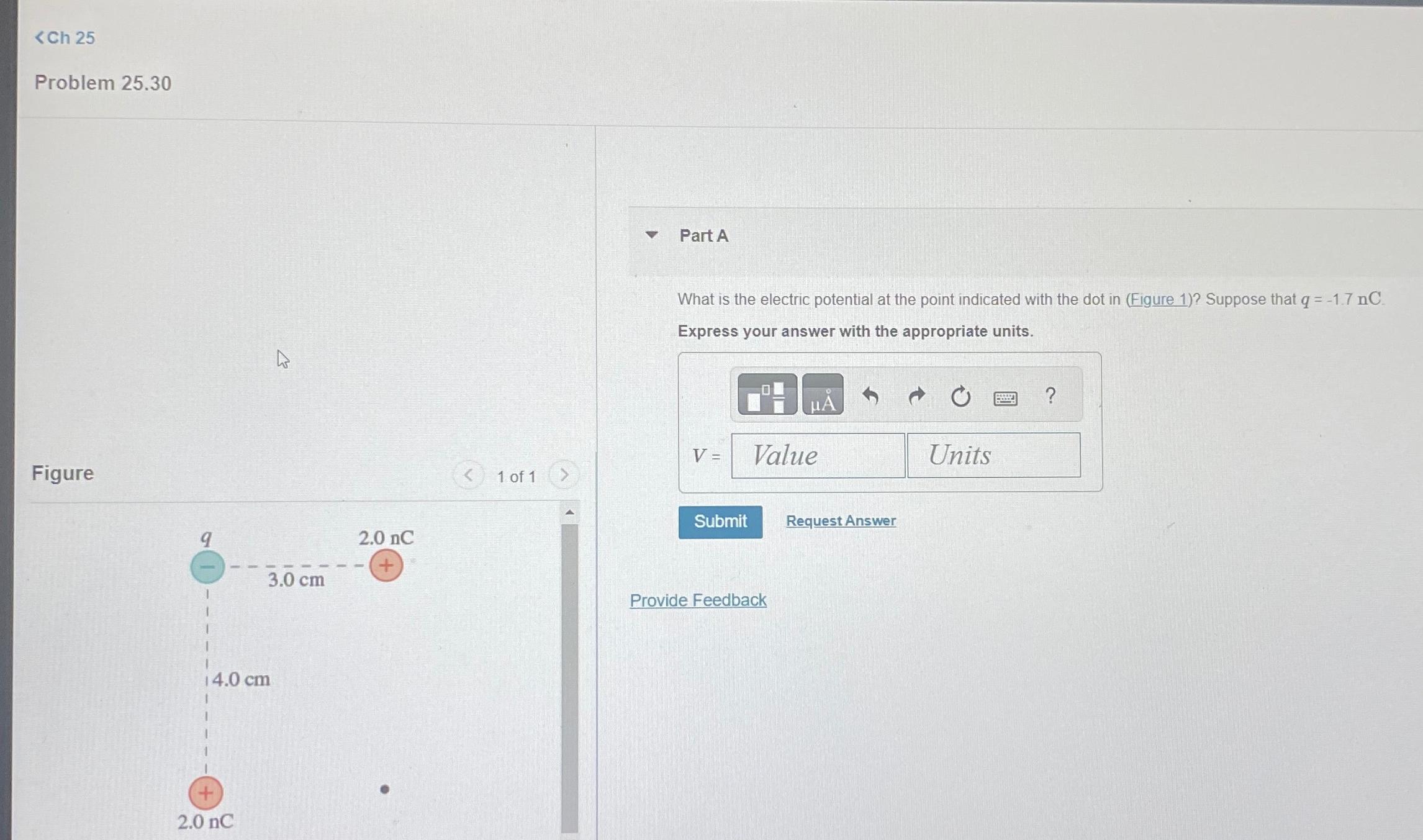 Solved q=-1.7nC | Chegg.com