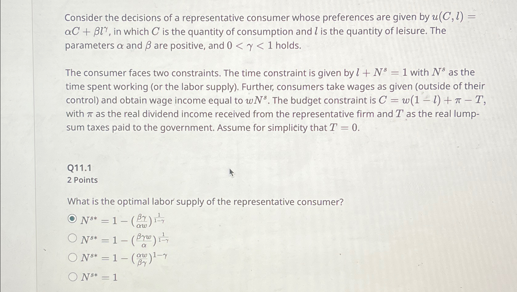 Solved Consider the decisions of a representative consumer | Chegg.com