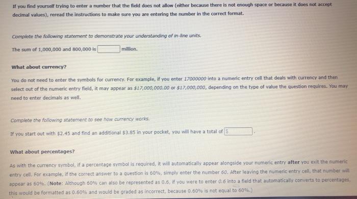 Solved 12. Numeric entry Numeric entry So far, you have been | Chegg.com