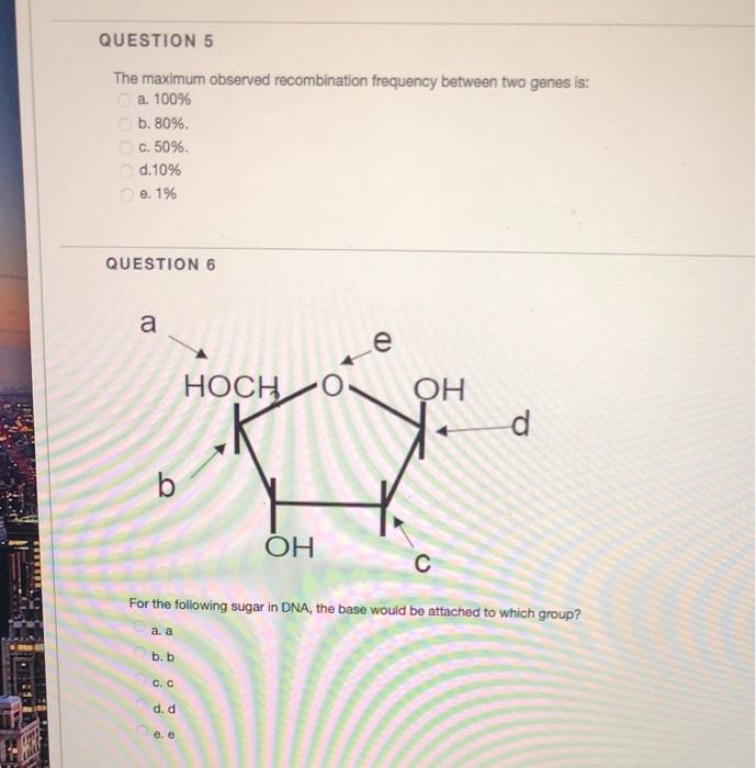 Solved QUESTION 5 The maximum observed recombination | Chegg.com