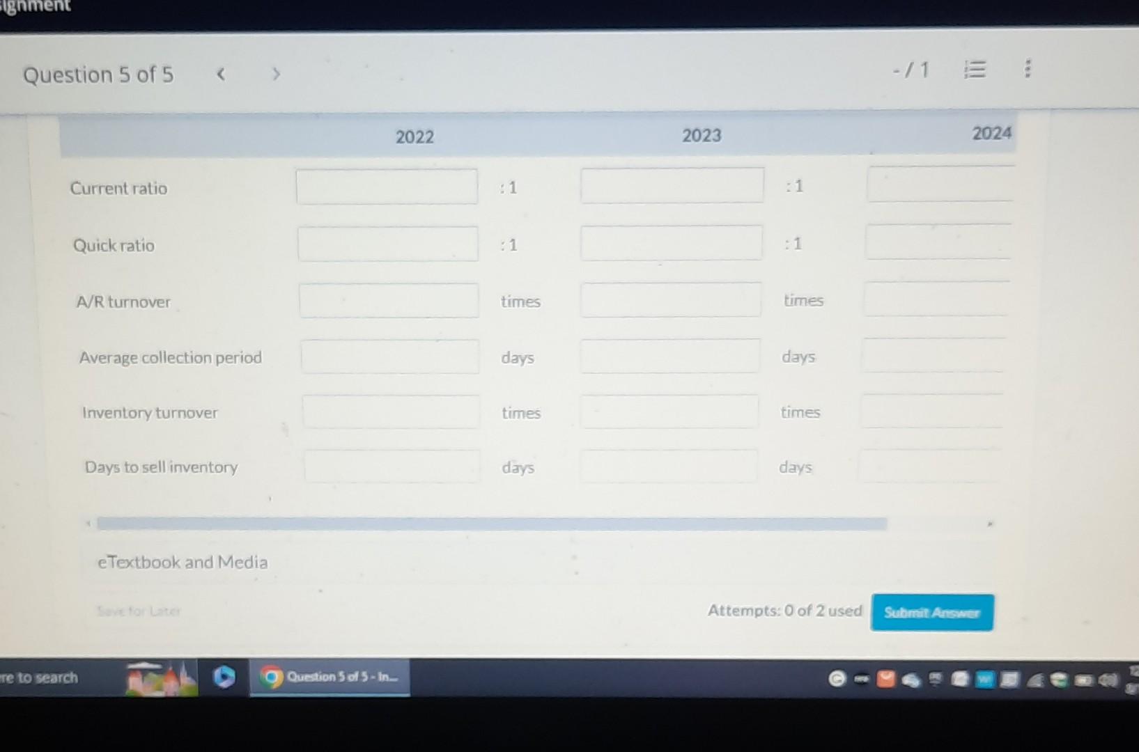 Solved Question 5 of 5 The following information comes from | Chegg.com
