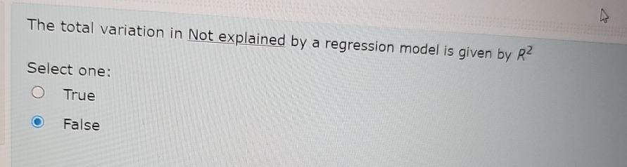Solved The total variation in Not explained by a regression | Chegg.com