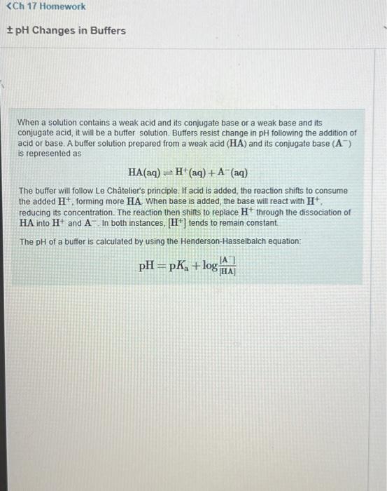 Solved What is the pH of a buffer prepared by adding 0.607 | Chegg.com