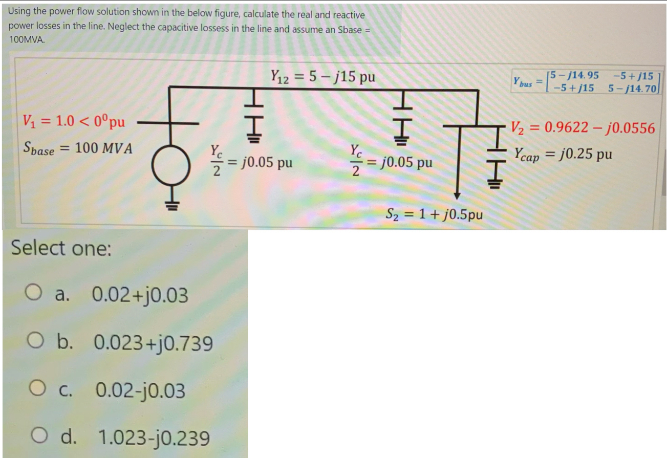 Solved Using the power flow solution shown in the below | Chegg.com