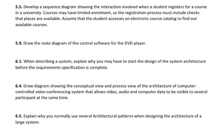 Solved 5.5. Develop a sequence diagram showing the | Chegg.com