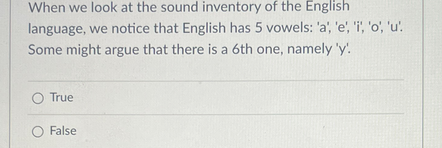 Solved When we look at the sound inventory of the English | Chegg.com