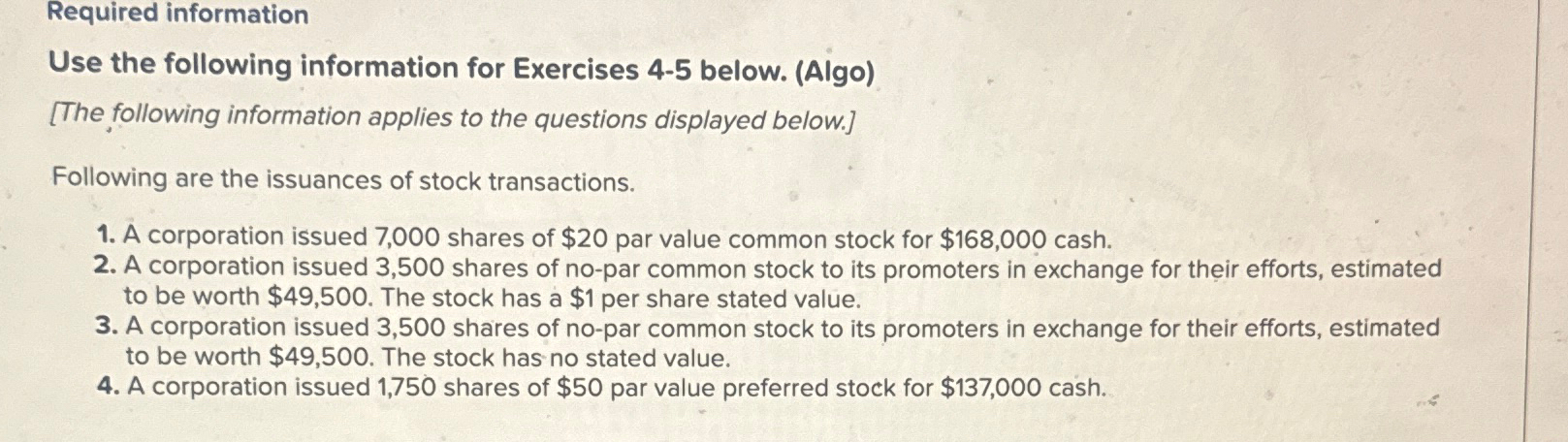Solved Required informationUse the following information for | Chegg.com