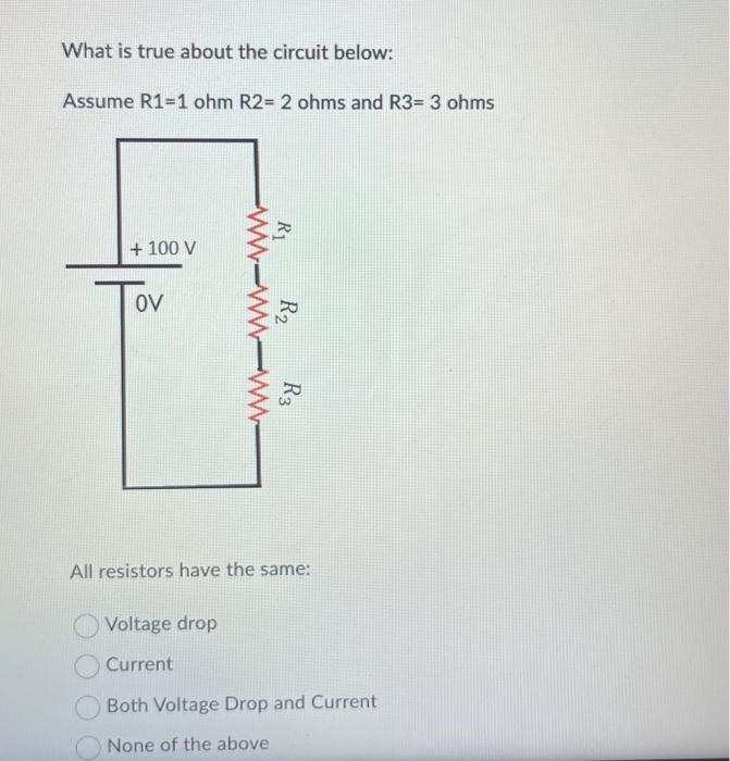 Solved What is true about the circuit below: Assume R1=1 ohm | Chegg.com
