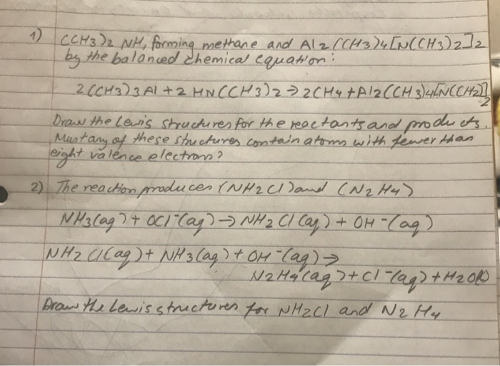 Solved 1 CCH3)2NH, forming methane and Al2(CH3)4 [N(CH 3 ) 2 | Chegg.com