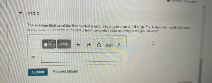 Solved Review Constants Part A Using the Bohr model, | Chegg.com