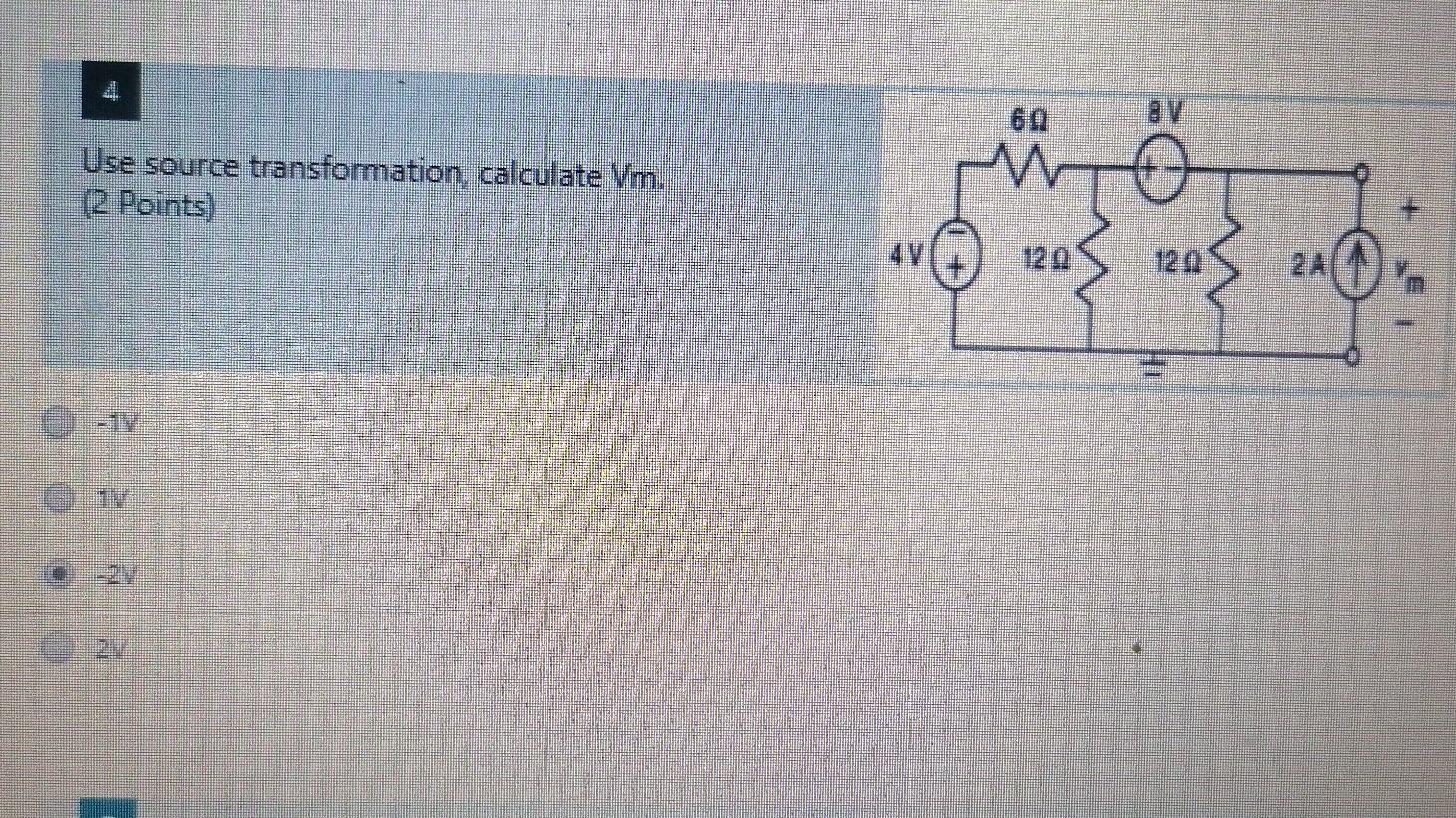 Solved Use source transformation, calculate Vm. (2 Points) M | Chegg.com