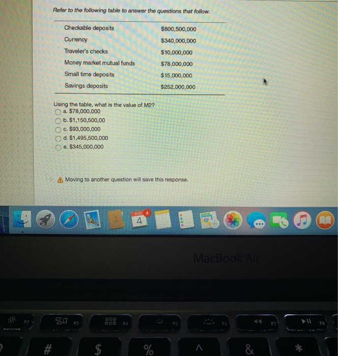 Solved Refer to the following table to answer the questions | Chegg.com
