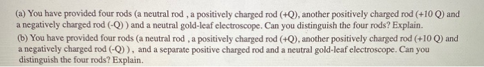 Solved (a) You have provided four rods (a neutral rod , a | Chegg.com