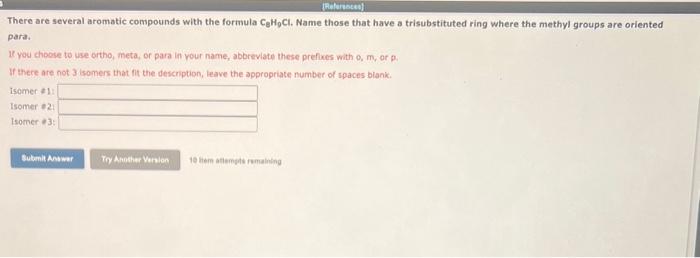Solved There are several aromatic compounds with the formula | Chegg.com
