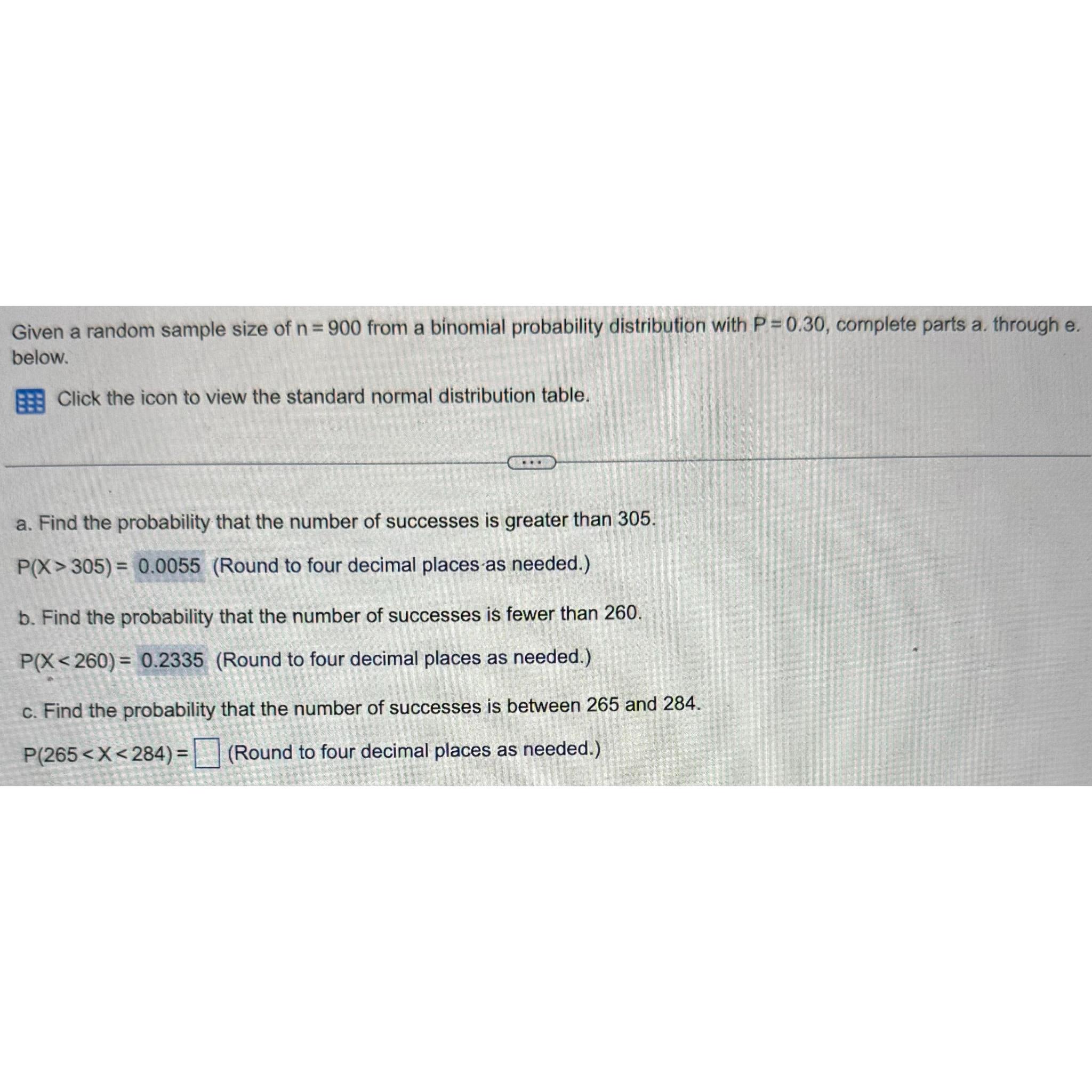 Given a random sample size of n=900 ﻿from a binomial | Chegg.com