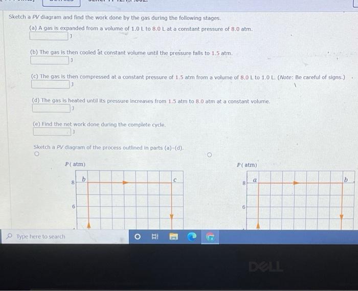Solved Sketch a PV diagram and find the work done by the gas | Chegg.com