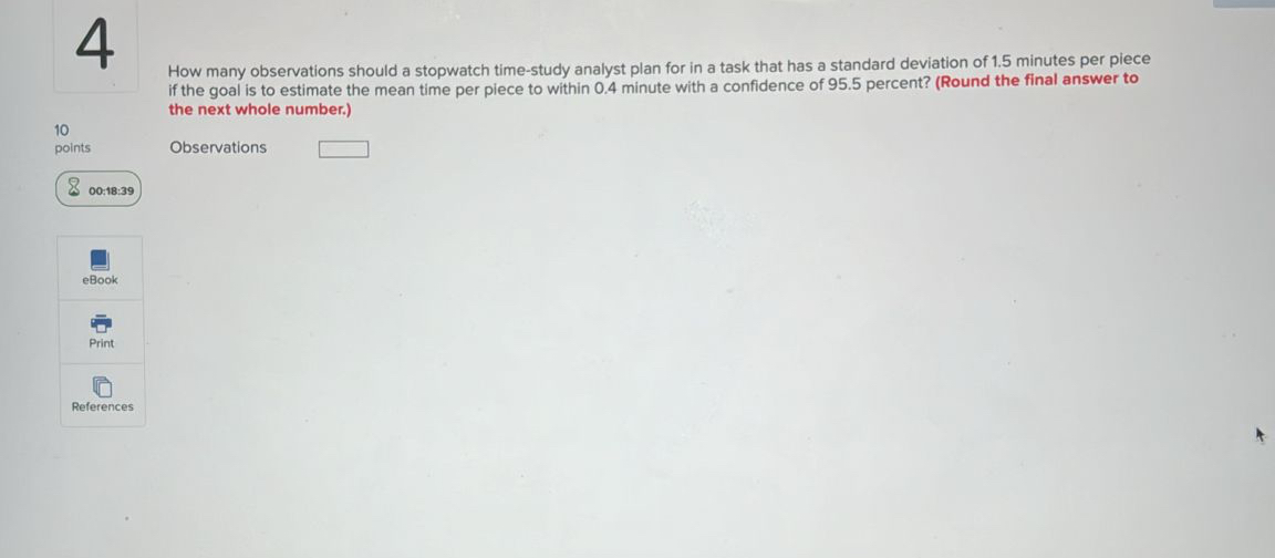 Solved 410 ﻿points00:18:39ReferencesHow many observations | Chegg.com