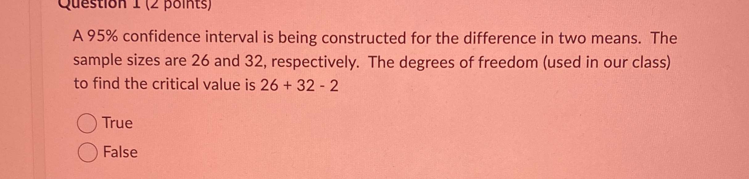 Solved A 95% ﻿confidence interval is being constructed for | Chegg.com