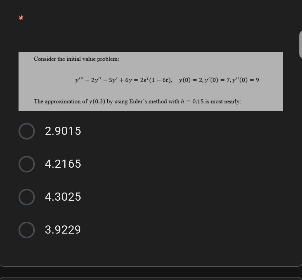 Solved Consider the initial value problem: y" - 2y" - 5y' + | Chegg.com