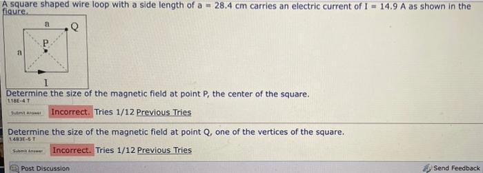 Solved A square shaped wire loop with a side length of a | Chegg.com