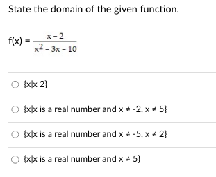 Solved State the domain of the given | Chegg.com
