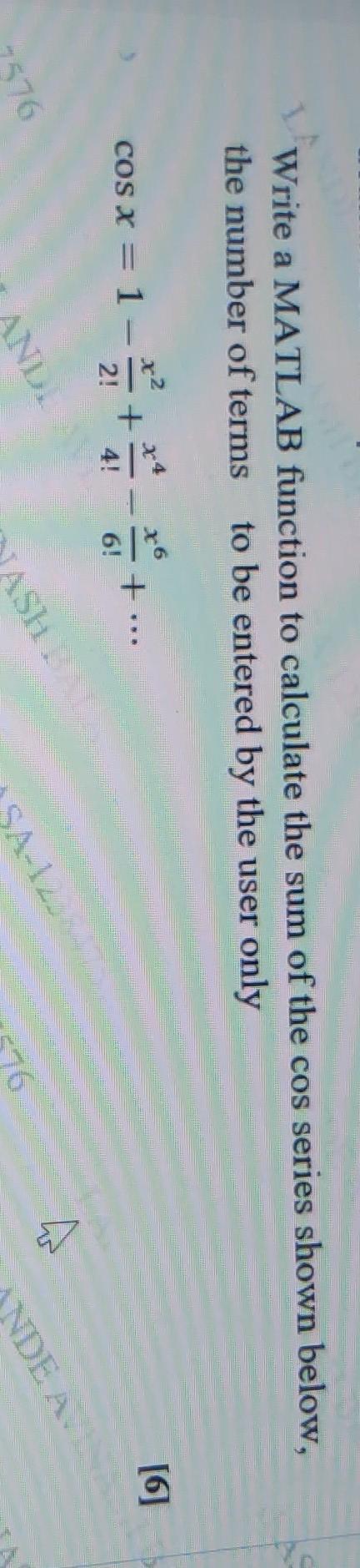 Solved Write a MATLAB function to calculate the sum of the | Chegg.com