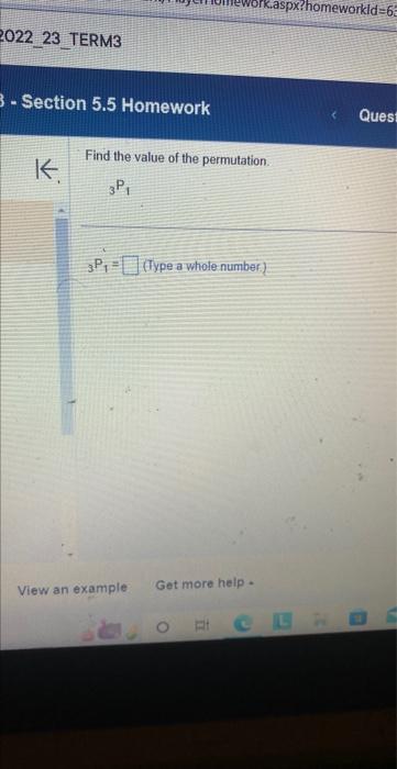 Solved Find the value of the permutation. 3P1 3P1= (Type a | Chegg.com