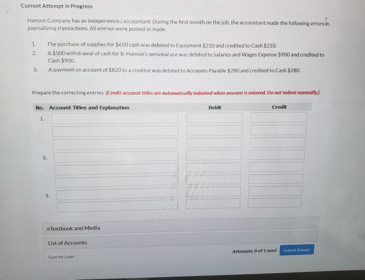 Solved Current Attempt in Progress The worksheet for Ajeeb | Chegg.com