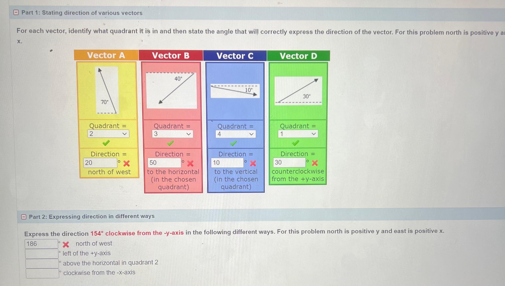 Solved Part 1: Stating direction of various vectorsFor each | Chegg.com