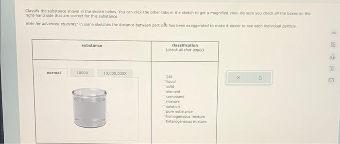 [Solved]: Classify the substance shown in the sketch below.