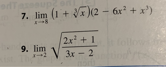 Solved 3-9 Evaluate the limit and justify each step by | Chegg.com