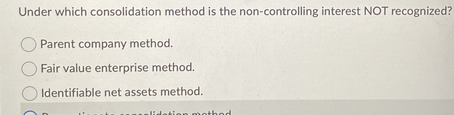 Solved Under which consolidation method is the | Chegg.com