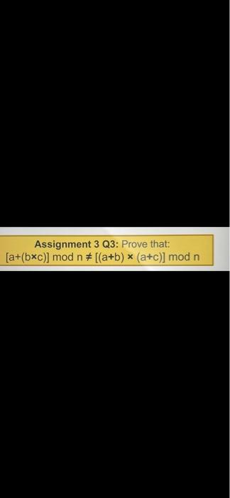 Assignment 3 Q3: Prove that: | Chegg.com