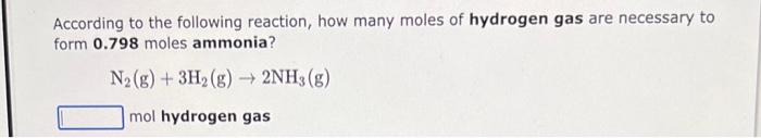 Solved According to the following reaction, how many moles | Chegg.com