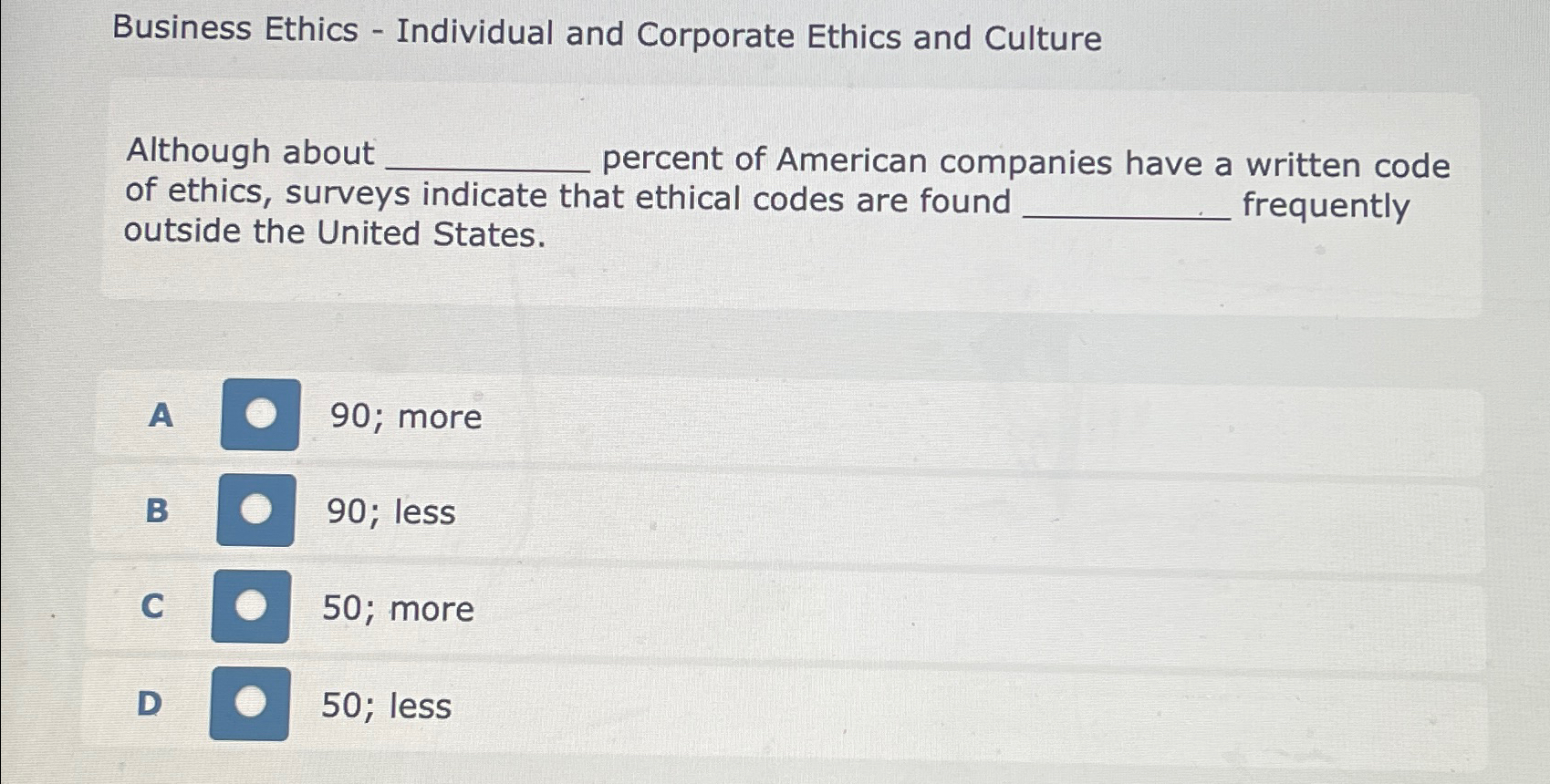 Solved Business Ethics - ﻿Individual and Corporate Ethics | Chegg.com