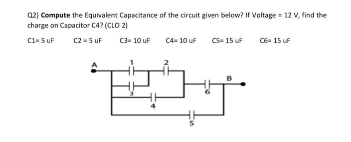 [Solved]: Q2) Compute the Equivalent Capacitance of the cir