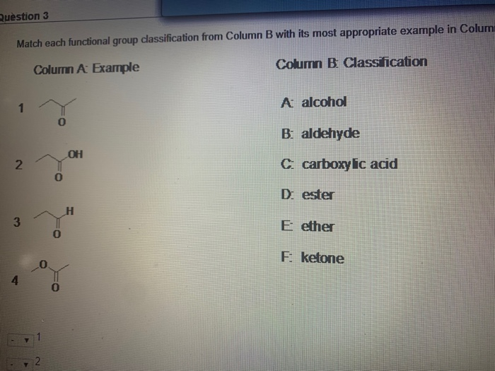 Solved Question 3 Match each functional group classification | Chegg.com