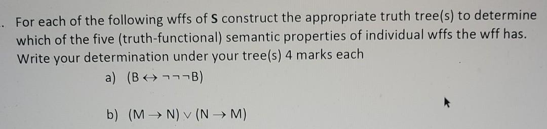 For each of the following wffs of S construct the | Chegg.com