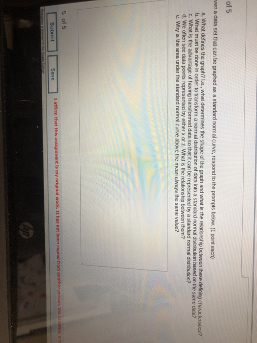 Solved of 5 ven a data set that can be graphed as a standard | Chegg.com