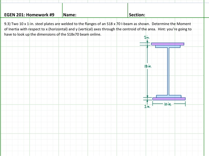 Solved EGEN 201: Homework #9 Name: Section: 9.3) Two 10 x | Chegg.com